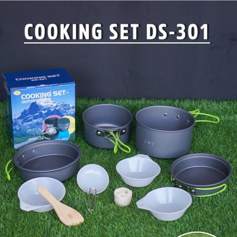 Jual ALAT MASAK PANCI KEMPING GUNUNG DS 301 CAMPING NESTING COOKING SET ...