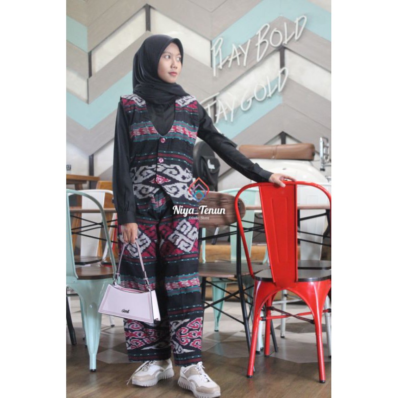 Jual GANDEWA TENUN || Baju Setelan Etnik Tenun Blanket Tradisional Motif Toraja Halusan Outfit ...