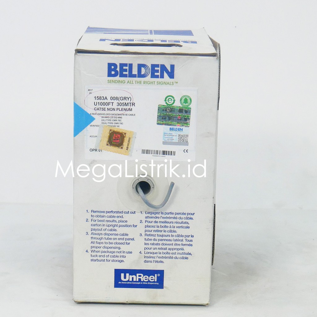 Jual BELDEN KABEL DATA LAN CAT5E METERAN / UTP CAT5 / CAT 5E / CAT 5 ...