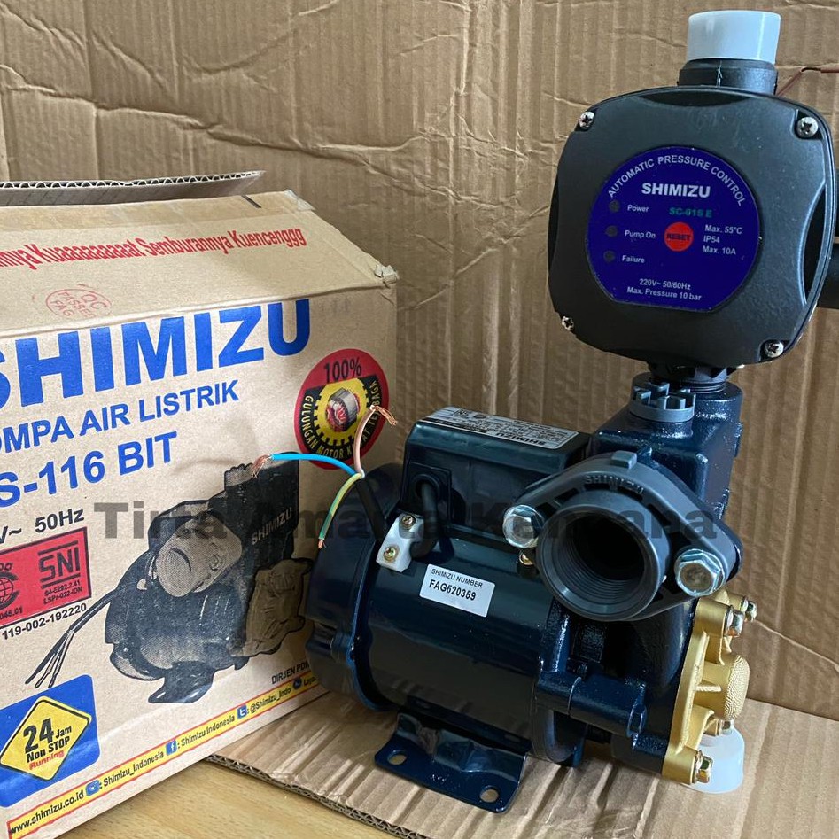 Jual Pompa Pendorong Shimizu PS 116bit + Otomatis SC-015E / Booster Pump | Shopee Indonesia