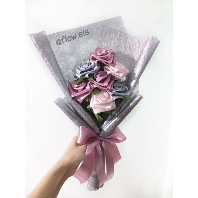 Jual [BEST SELLER] Buket Bunga 7 Tangkai Dusty, Pink baby, Silver ...