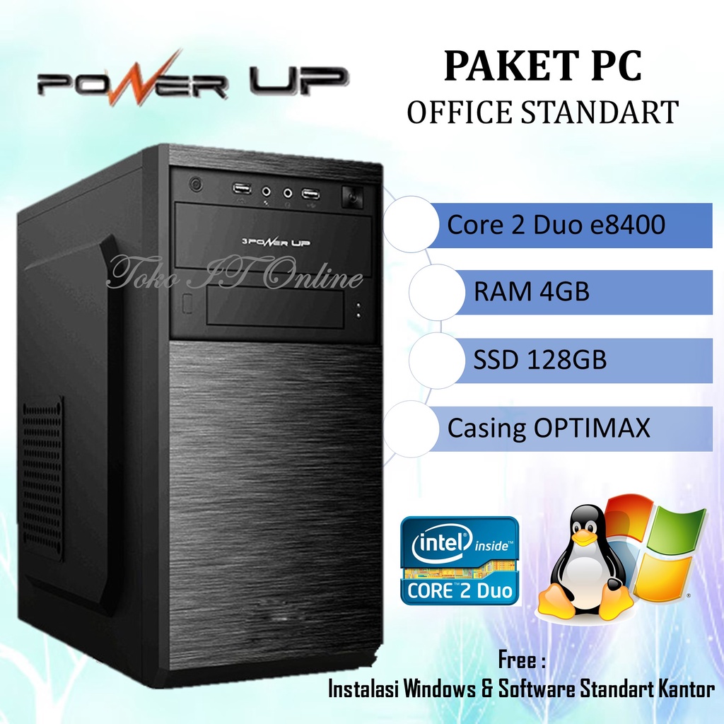 Jual Paket PC / CPU Rakitan Office Standart Intel Core 2 Duo Free ...