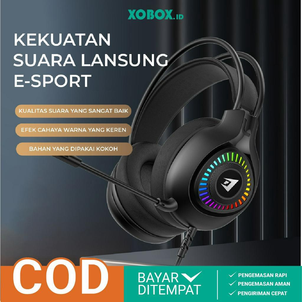 Jual Headphone Gaming HG01 Jertech Stereo Bass RGB Light IPX5 With Microphone - XOBOX | Shopee ...