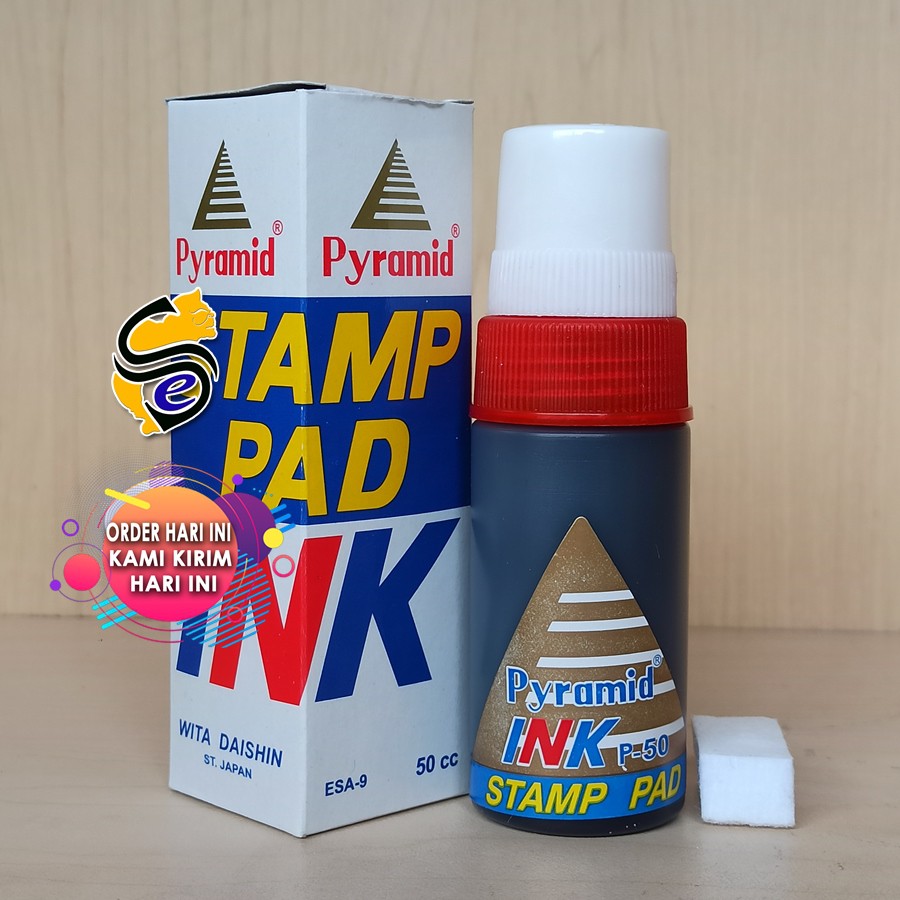 Jual Tinta Stempel Pyramid Tersedia Warna Hitam Biru Merah Dan Ungu | Shopee Indonesia