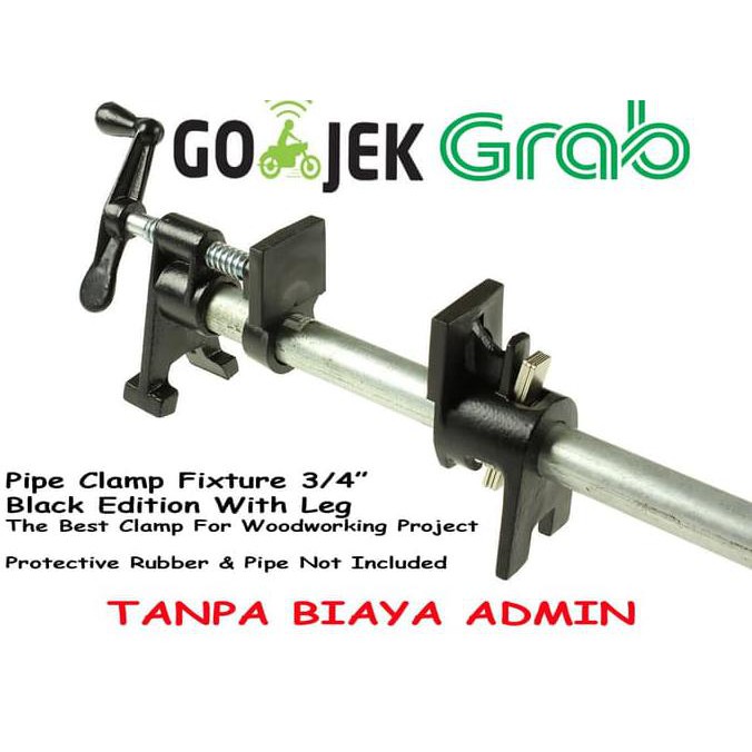 Jual Pipe Clamp Fixture With Legs 3/4 For Woodworking Clamp Project ...
