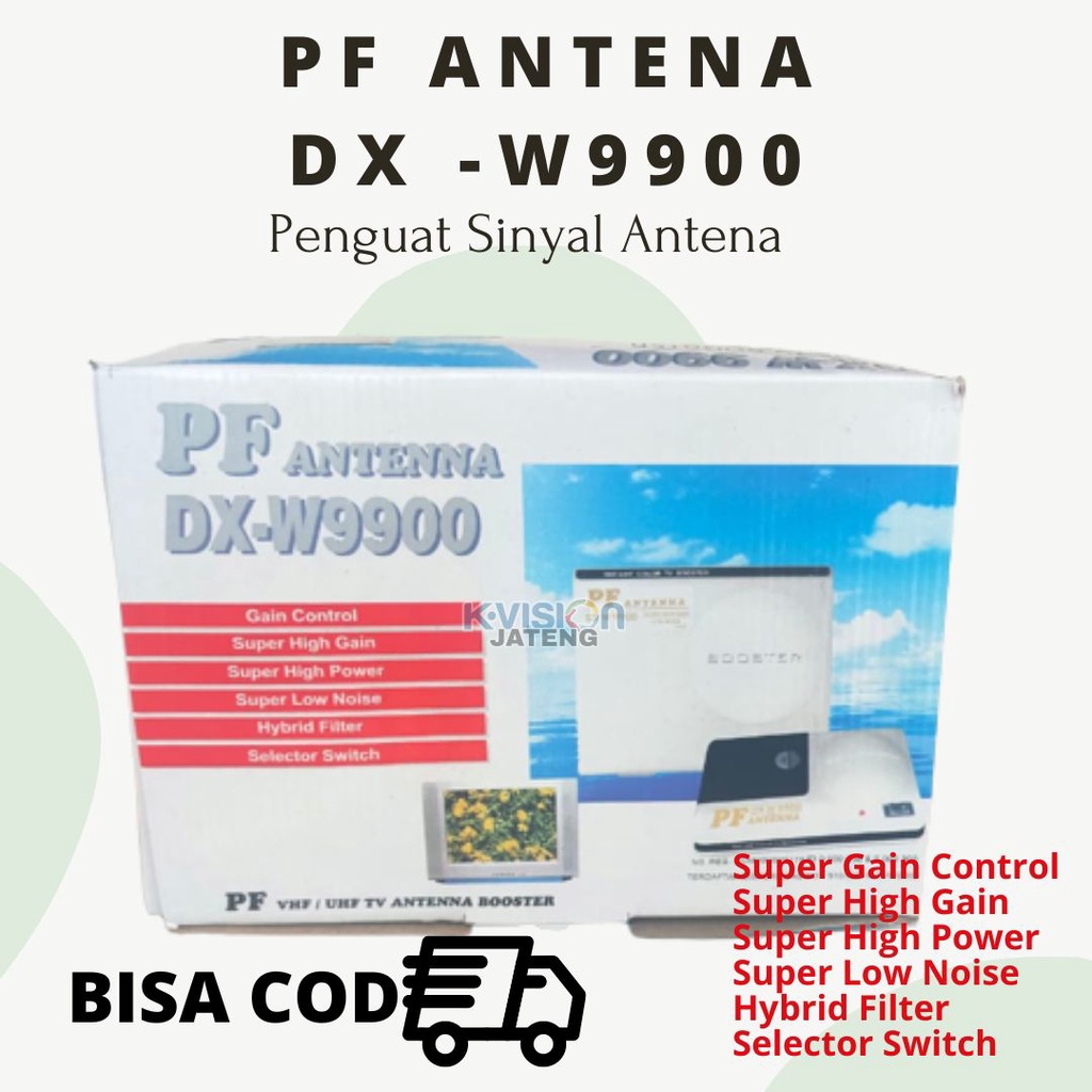 Jual BOOSTER PF ANTENA DX W 9900 ORIGINAL COCOK UNTUK PENGUAT SINYAL SEMUA MERK ANTENA UHF DAN ...
