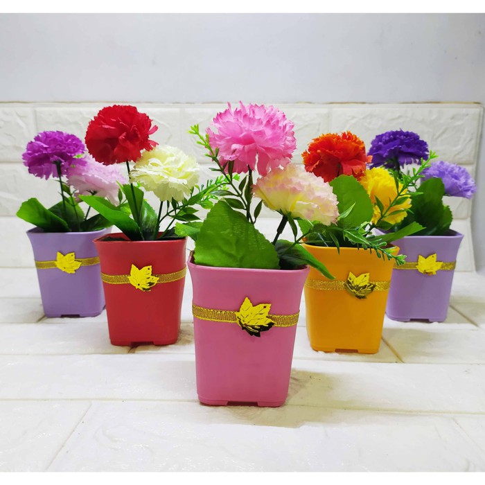 Jual Hydrangea Mini Pot Segi Pajangan Bunga Imitasi Cantik Hiasan ...