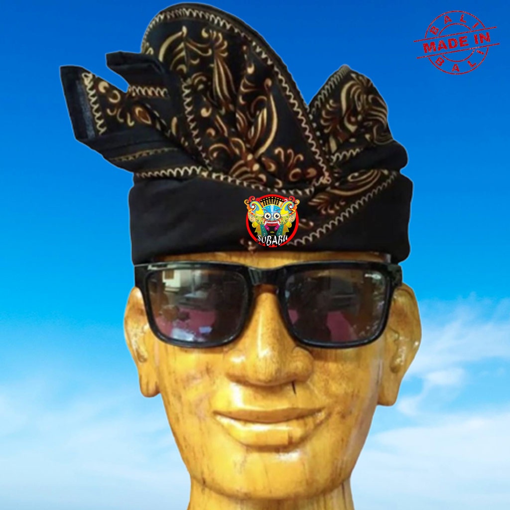 Jual Udeng Batik Bali Hitam Katun Motif Ukiran Samblung Terbaru - Peci ...