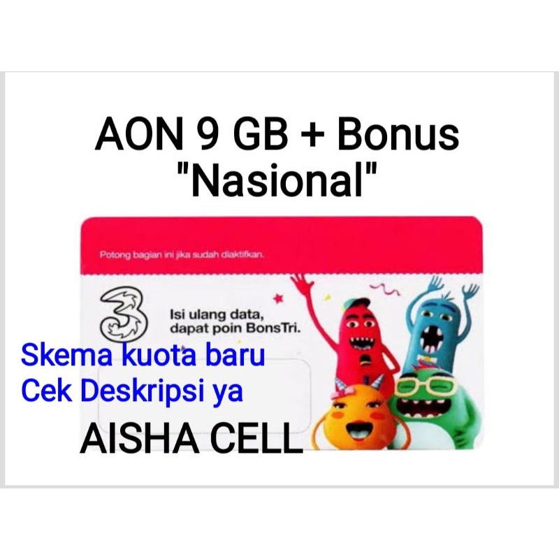 Jual Voucher 3 Tri Three AON 9 GB NEW Jawa Timur | Shopee Indonesia