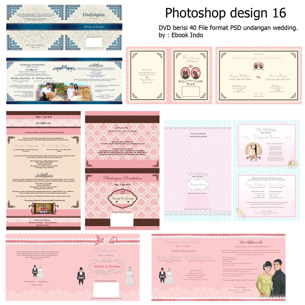 Jual Photoshop Design 16 PSD 16 Undangan Nikah - Wedding Invitation ...