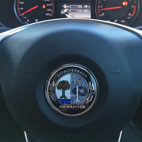 Jual AMG emblem stir logo mercedes benz mercy 52mm steering wheel badge ...
