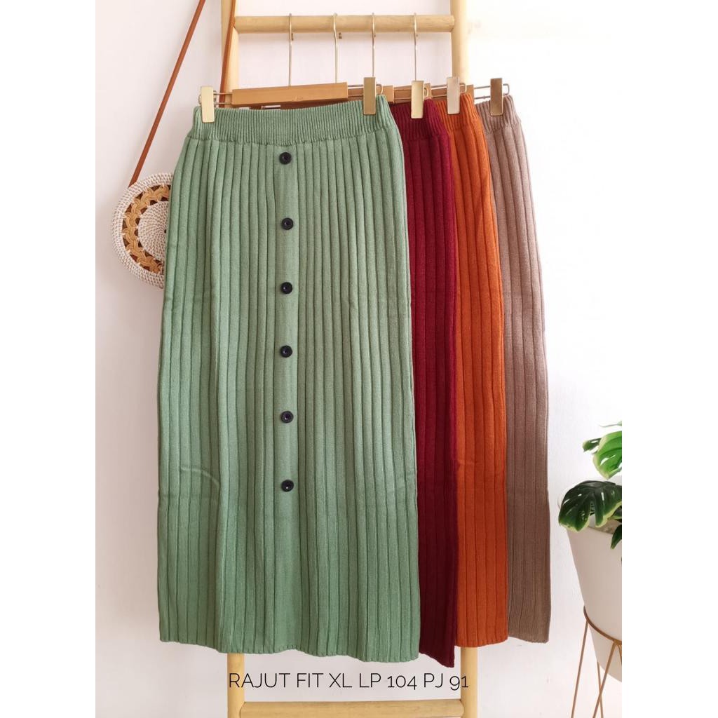 Jual Rok Span Kancing Bahan Rajut Premium | Shopee Indonesia
