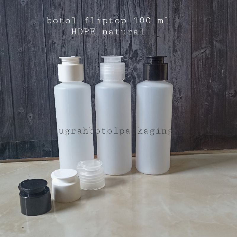 Jual botol fliptop 100 ml natural hdpe tutup fliptop model jamar | Shopee Indonesia