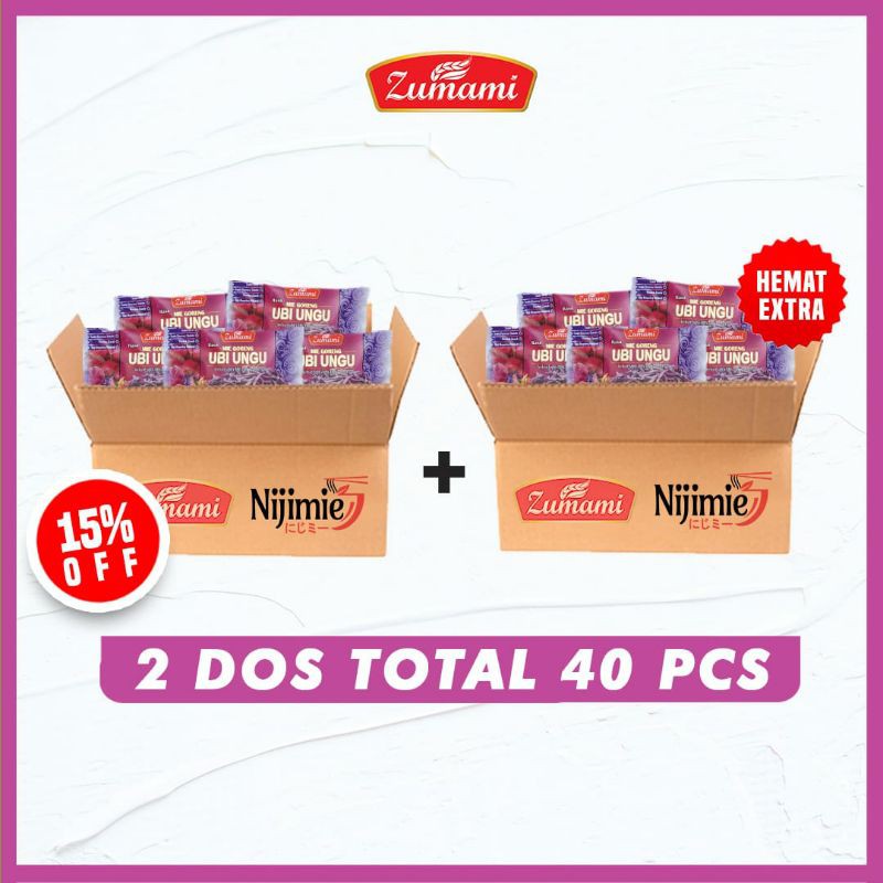 Jual ZUMAMI MIE SAYUR UBI UNGU 80 GRAM ( PAKET HEMAT EXTRA DUA DUS ISI ...