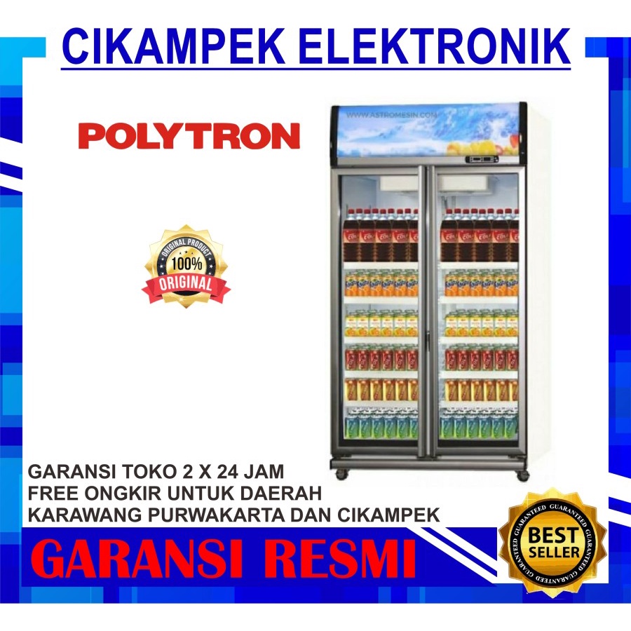 Jual SHOWCASE POLYTRON SCN 1020 DISPLAY COOLER 2 PINTU 1000 LITER ...