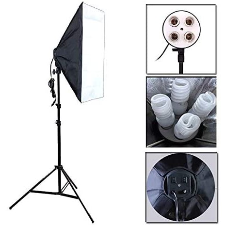 Jual Paket Continuous lighting softbox 4Lamp 60x60cm with light stand ...