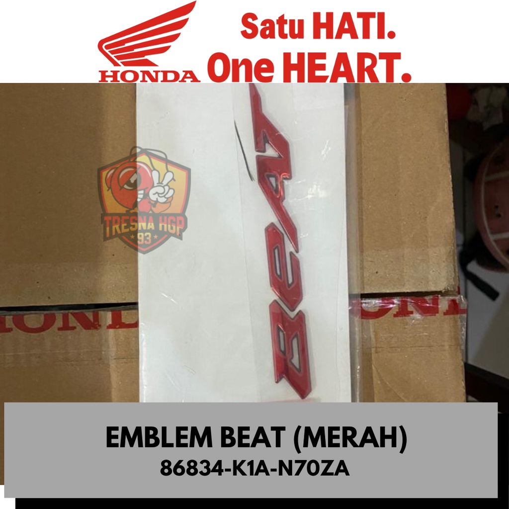 Jual 86834-K1A-N70ZA EMBLEM 3D BEAT WARNA MERAH BEAT LED K1A ORIGINAL ...