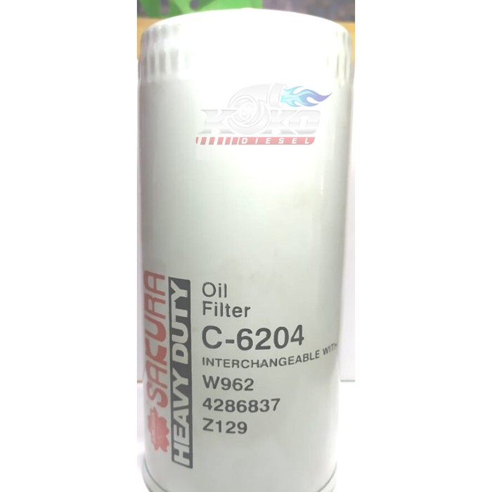 Jual Oil Filter Sakura C-6204/ JX0818 (Oil Filter Genset) | Shopee ...