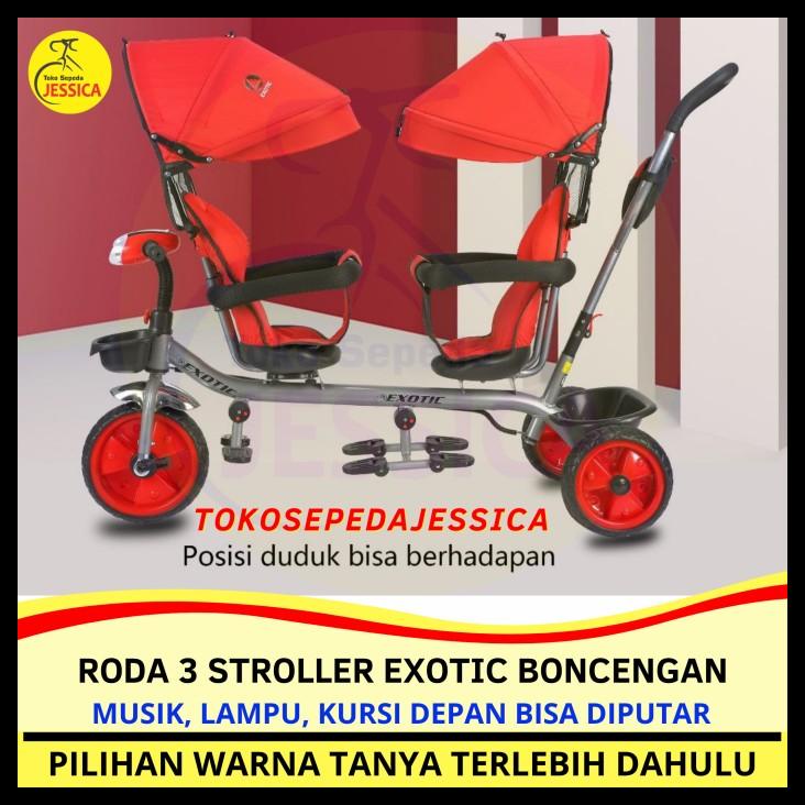 Jual Roda 3 Exotic Stroller Et 8809 Boncengan Anak Kembar Double Seater ...