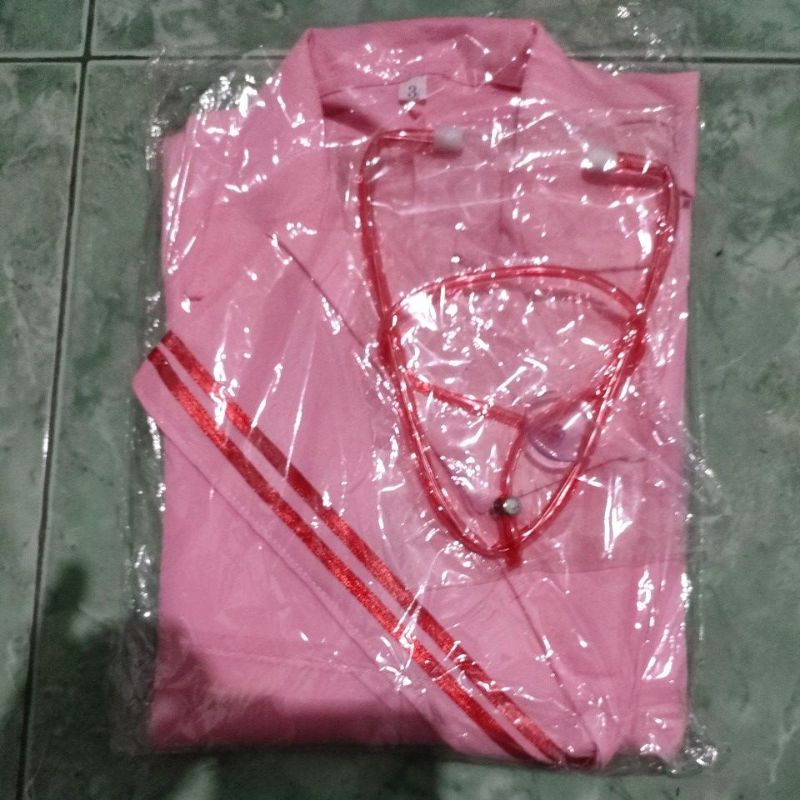 Jual Baju Kostum Profesi Dokter / Perawat Pink Lengan Panjang ( SDP ...