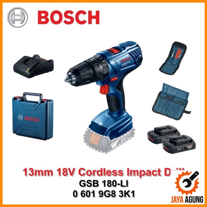 Jual Bosch Mesin Bor Baterai GSB180-LI / Cordless Hammer Drill GSB 180 ...