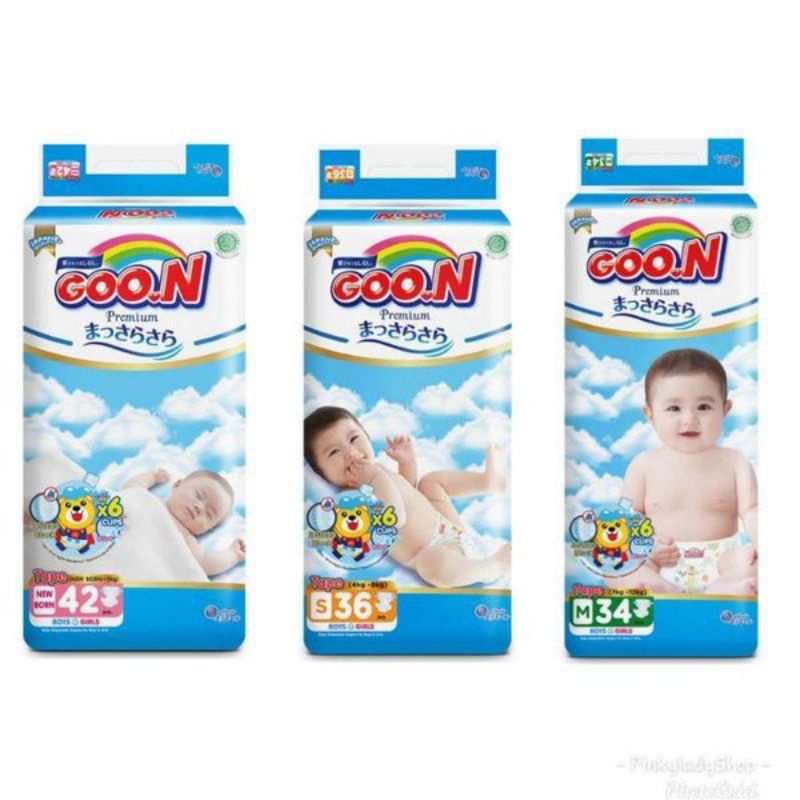 Jual POPOK BAYI GOON GOO.N PREMIUM NEWBORN NB 42 / S 36 / M 34 TAPE PEREKAT | Shopee Indonesia