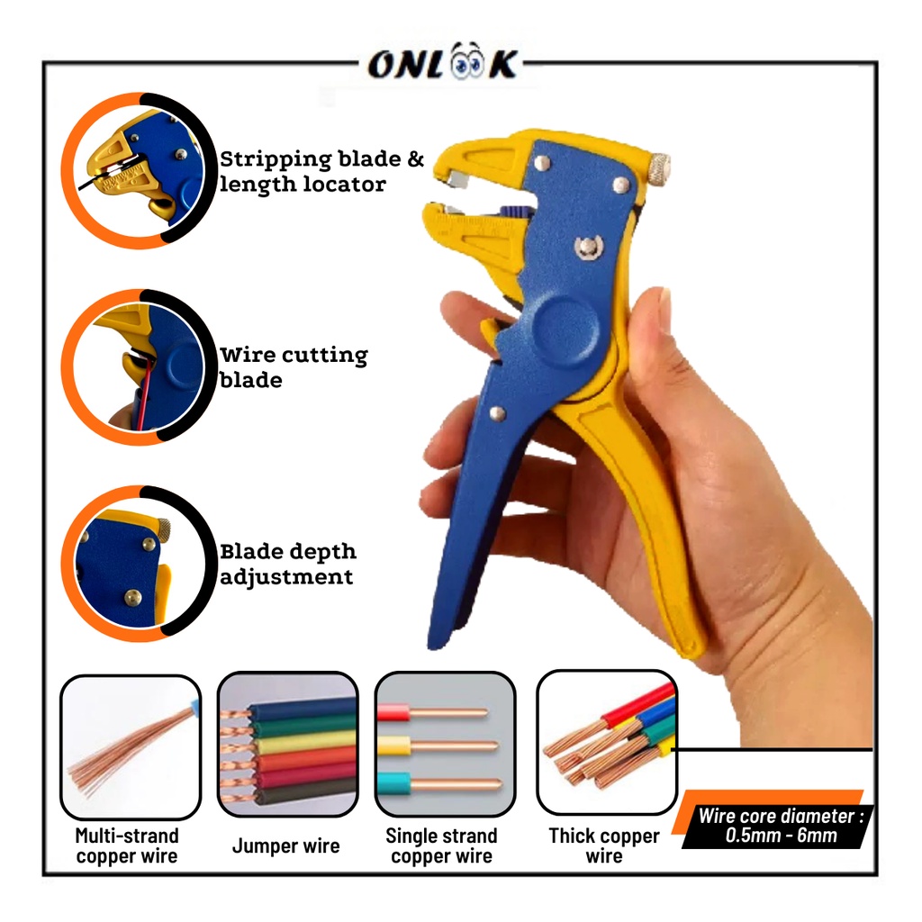 Jual Tang Pengupas Dan Pemotong Kabel 2IN1 Automatic Wire Cable ...