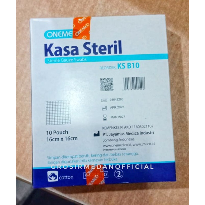 Jual KASA STERIL ONEMED 16 X 16 - STERILE GAUZE SWABS - BEBAS DEBU DAN ...