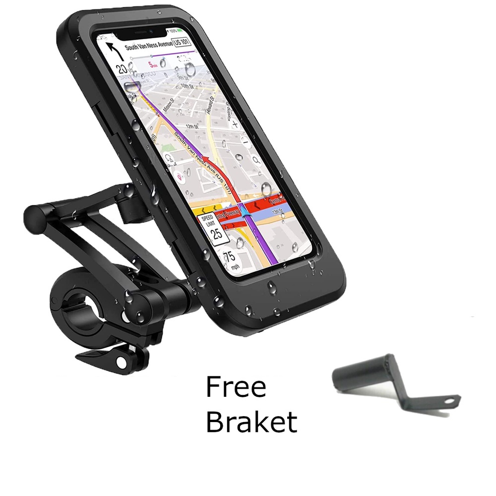 Jual (LWS) Phone Holder Motor Waterproof Tempat dudukan Hp Sepeda Anti Air Stand Handphone ...