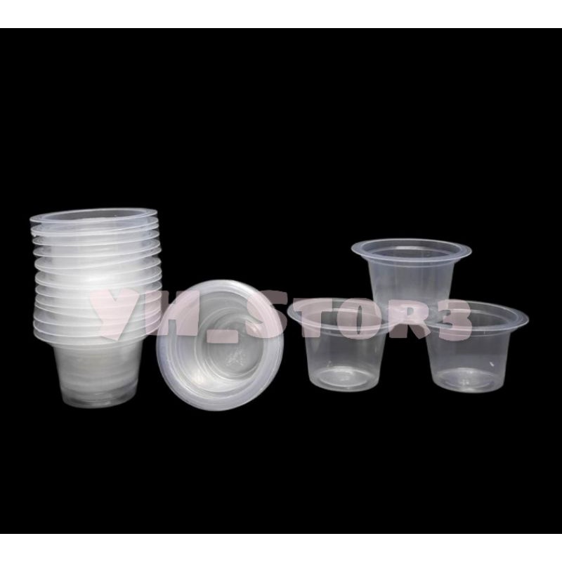 Jual Cup Jelly Agar Pudding isi 50pcs / Gelas Plastik Ice Cream Puding 50ml & 65ml [TANPA TUTUP ...