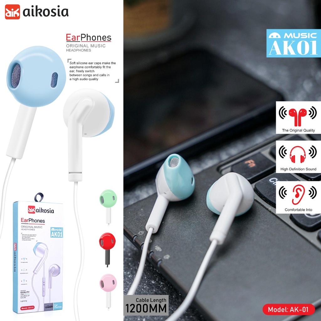 Jual AKACC HANDSFREE/HEADSET/EARPHONE/HENDSET/HF AIKOSIA MODEL AK01 ...