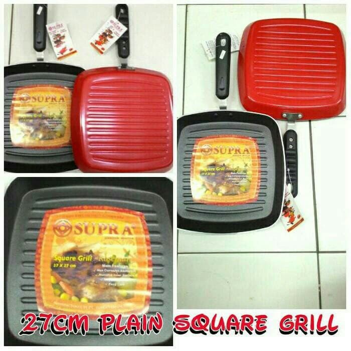 Jual Alat Panggangan BBQ Supra Square Grill Pan 27CM Teflon Pemanggang 27 cm | Shopee Indonesia