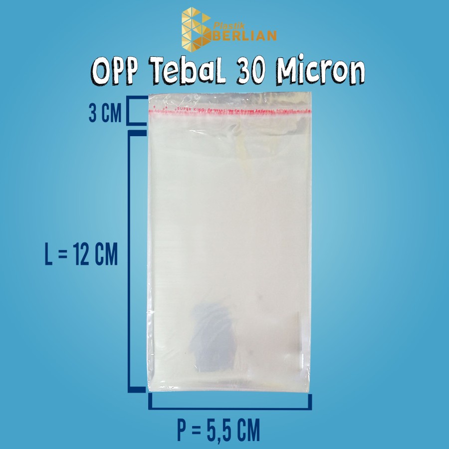 Jual 5,5 X 12 cm Plastik OPP TEBAL 30 MICRON (100 lbr) | Shopee Indonesia