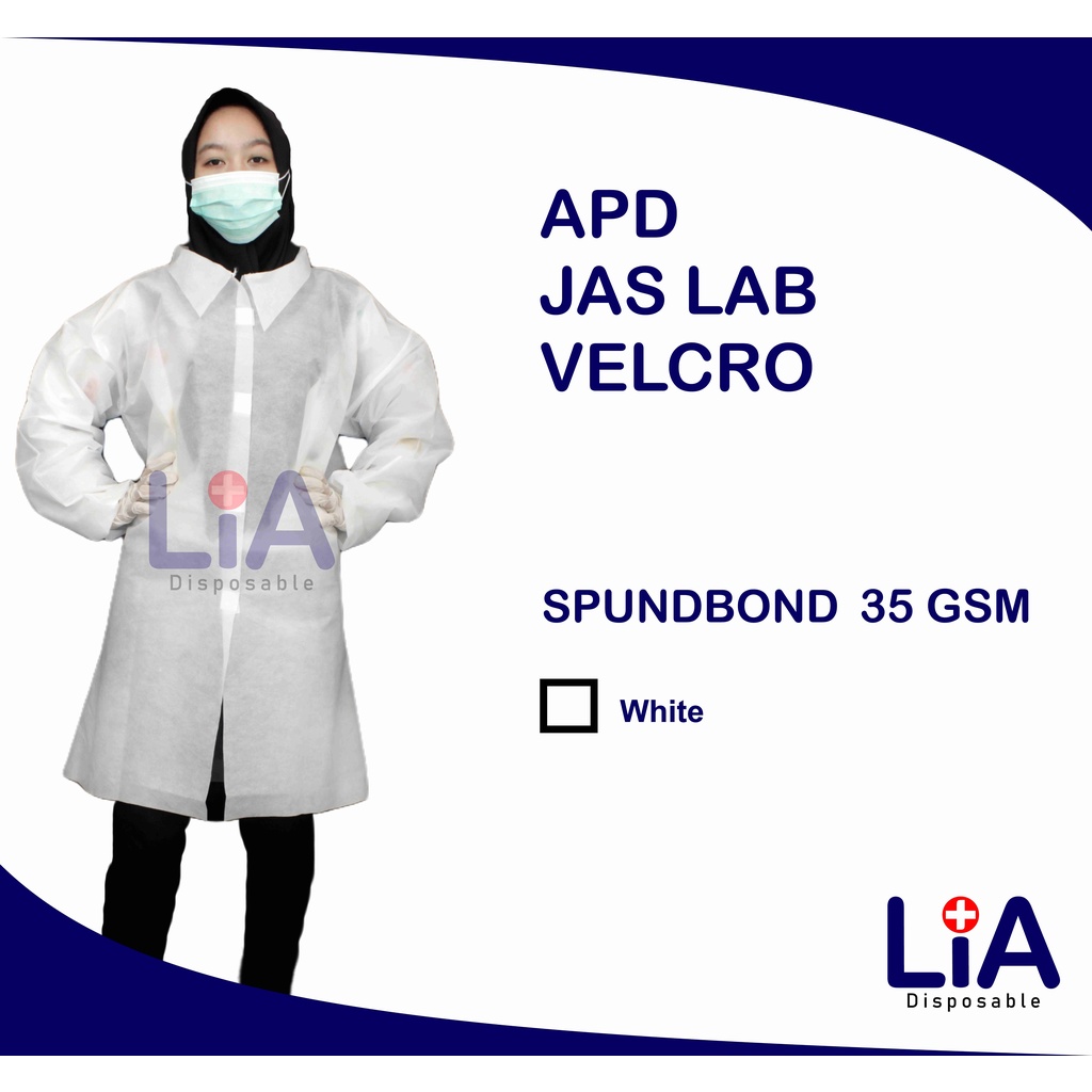 Jual APD MEDIS | JAS LAB VELCRO | COAT VELCRO | DISPOSABLE SPUNDBOND ...