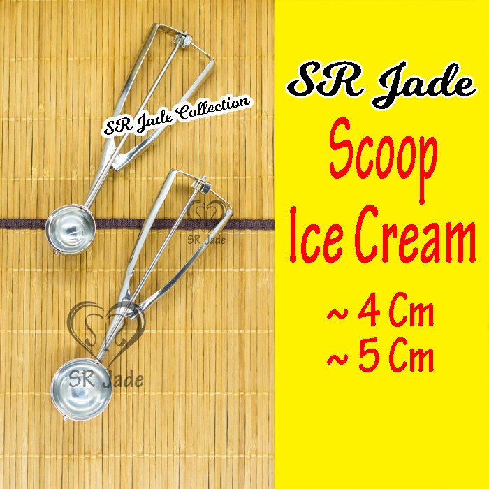 Jual Scoop Ice Cream Sendok Es Krim Skop Es Krim Scoop Adonan Kue 4 Cm ...