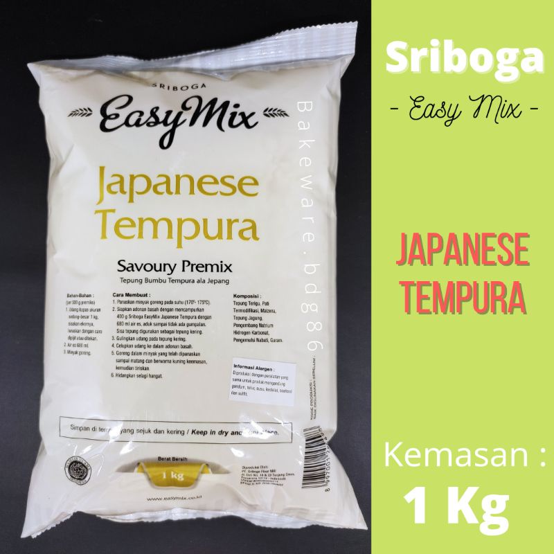 Jual SRIBOGA EASY MIX JAPANESE TEMPURA 1 KG TEPUNG PREMIX TEMPURA | Shopee Indonesia