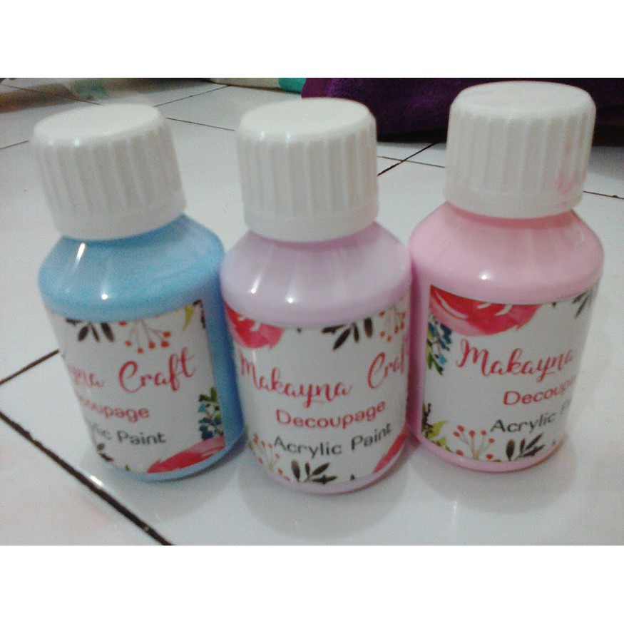 Jual cat acrylic decoupage 50ml (warna bisa request) | Shopee Indonesia