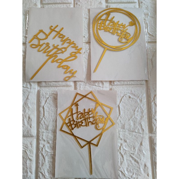 Jual 1PCS!! Topper happy birthday/cake topper happy birthday HBD/cake ...