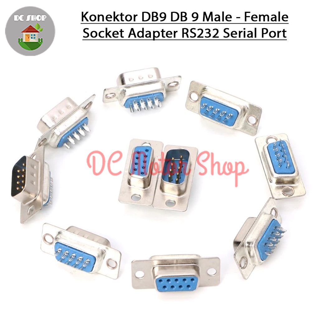 Jual Konektor DB9 DB 9 Male - Female Socket Adapter RS232 Serial Port ...
