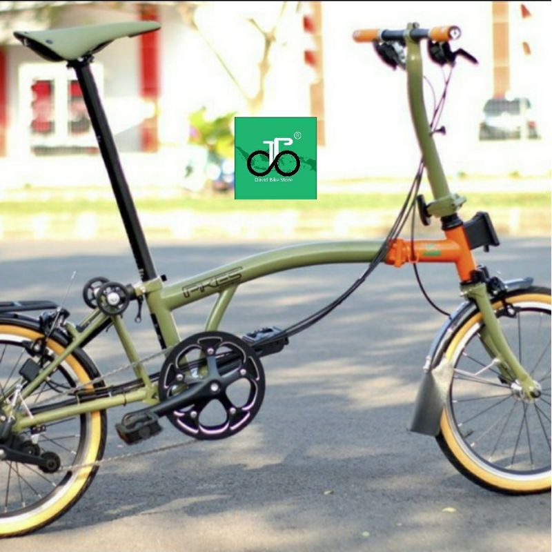 Jual Sepeda lipat 16" Element Pikes Gen 2 NATURE (Green orange ...