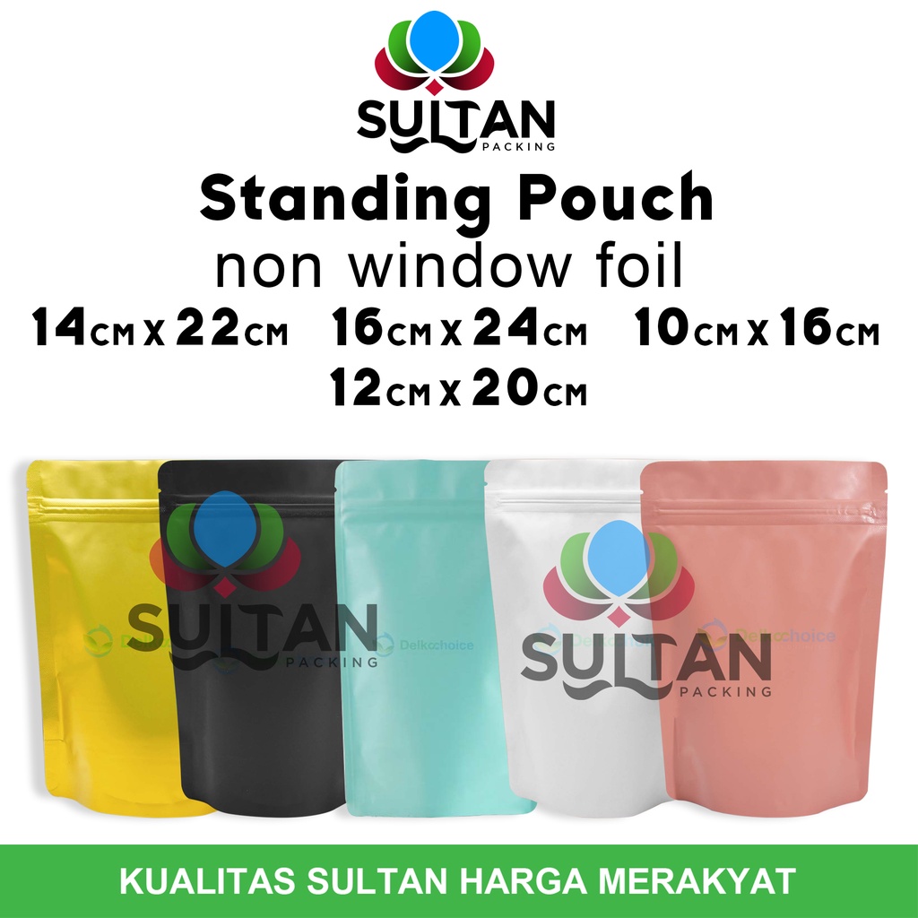 Jual Plastik Klip Full Metalize Foil Standing Pouch Ziplock Kemasan ...