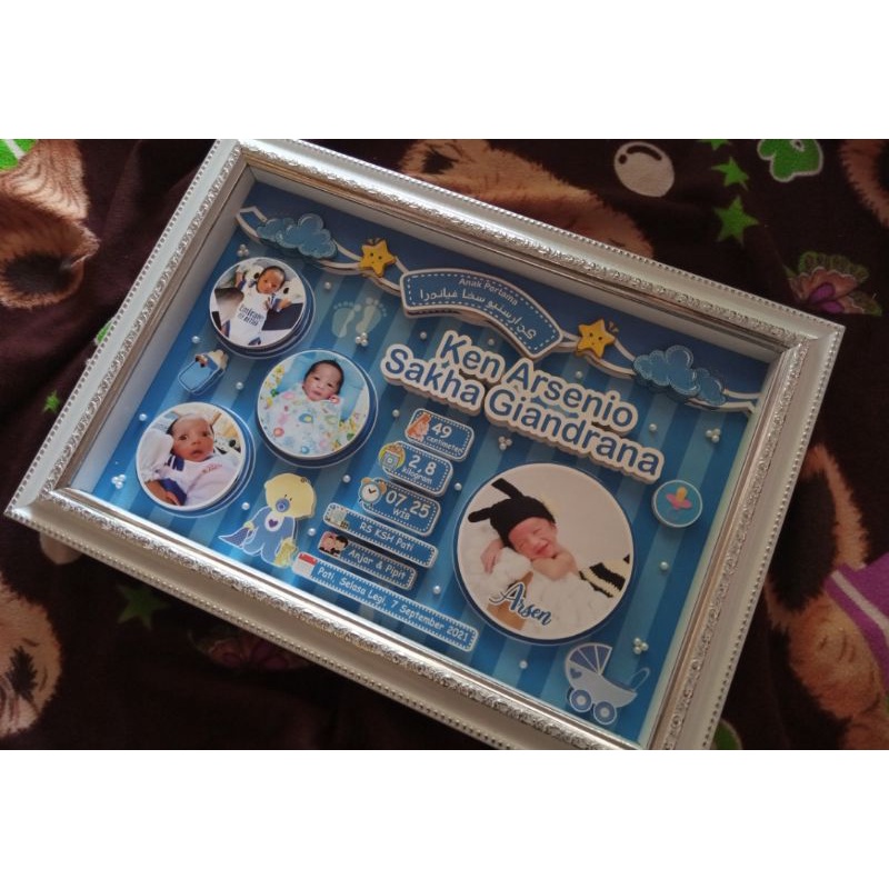 Jual Biodata Baby 3D 15R | Papan Nama Kelahiran Anak | Pigura Nama Bayi ...