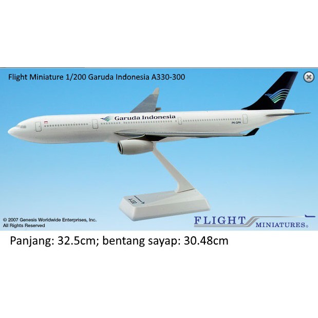 Jual Flight Miniature 1/200 Garuda Indonesia A330-300 PK-GPA | Shopee ...