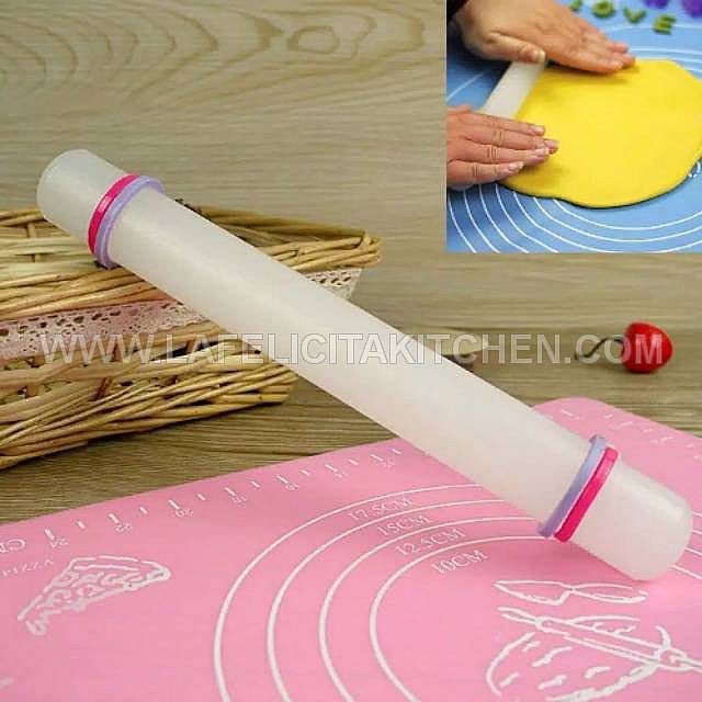 Jual FONDANT ROLLING PIN RINGS 50 23 CM RUBBER BAND KUE CAKE BAKE ...