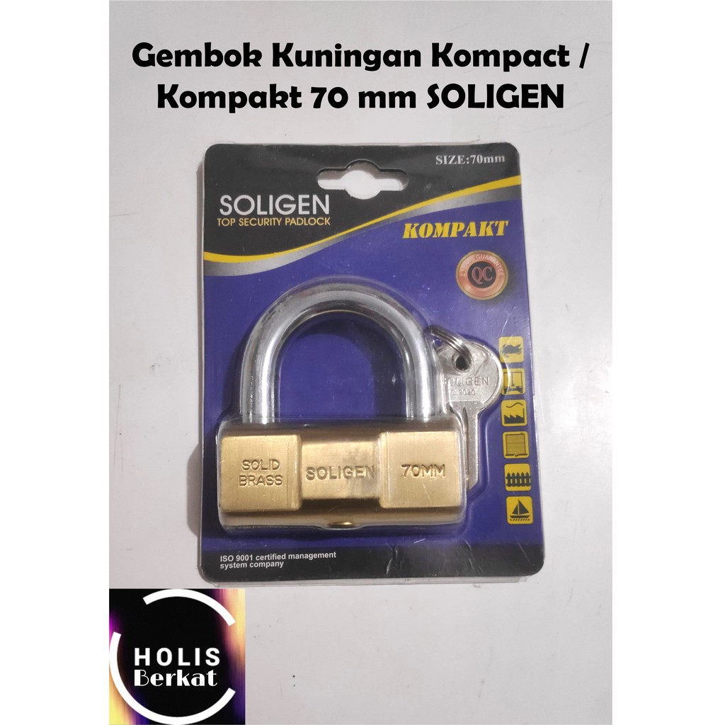Jual Gembok Kuningan Kompact / Kompakt 70 mm SOLIGEN | Shopee Indonesia