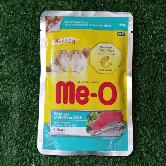 Jual Meo Me-o Pouch Wet Food Makanan Kucing Kitten Tuna Sarden in Jelly ...