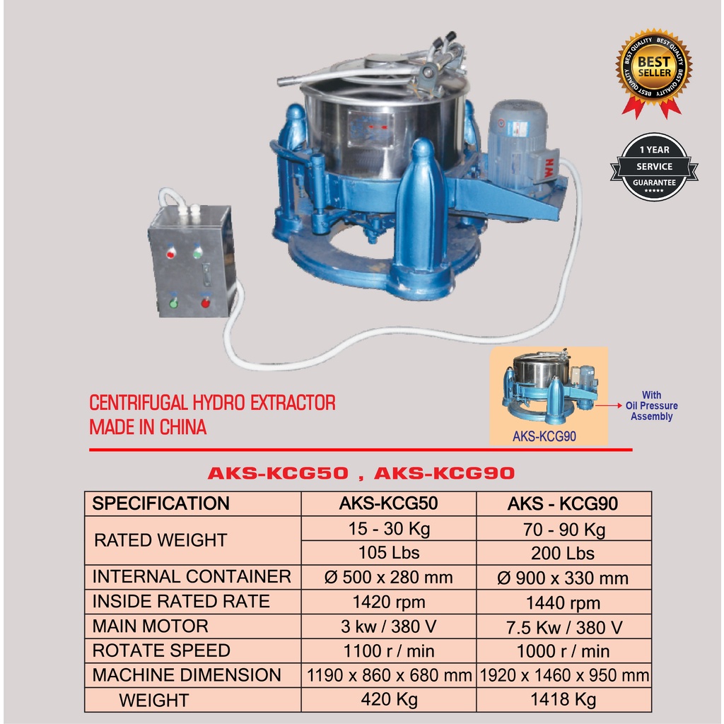 Jual Mesin Pengering Baju Centrifugal Hydro Extractor 15 - 30 kg 3 Kw 3 ...