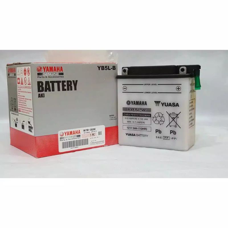 Jual Baterai Accu Aki Motor Basah Yuasa YB5L-B Mio Jupiter Vega Supra Original Yamaha 90798 ...