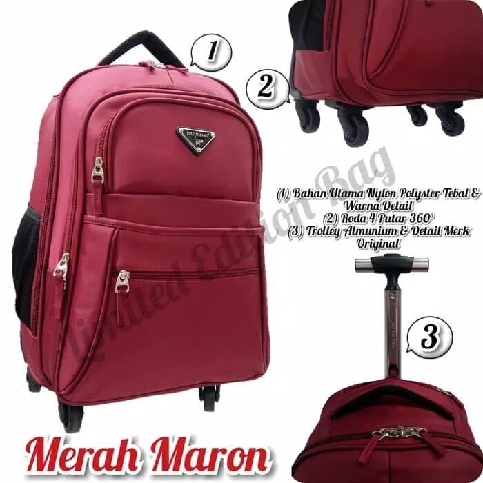 Jual PRIA-RANSEL-TAS- TAS RANSEL TROLLEY TROLLY TROLY TROLI RODA 4 ...