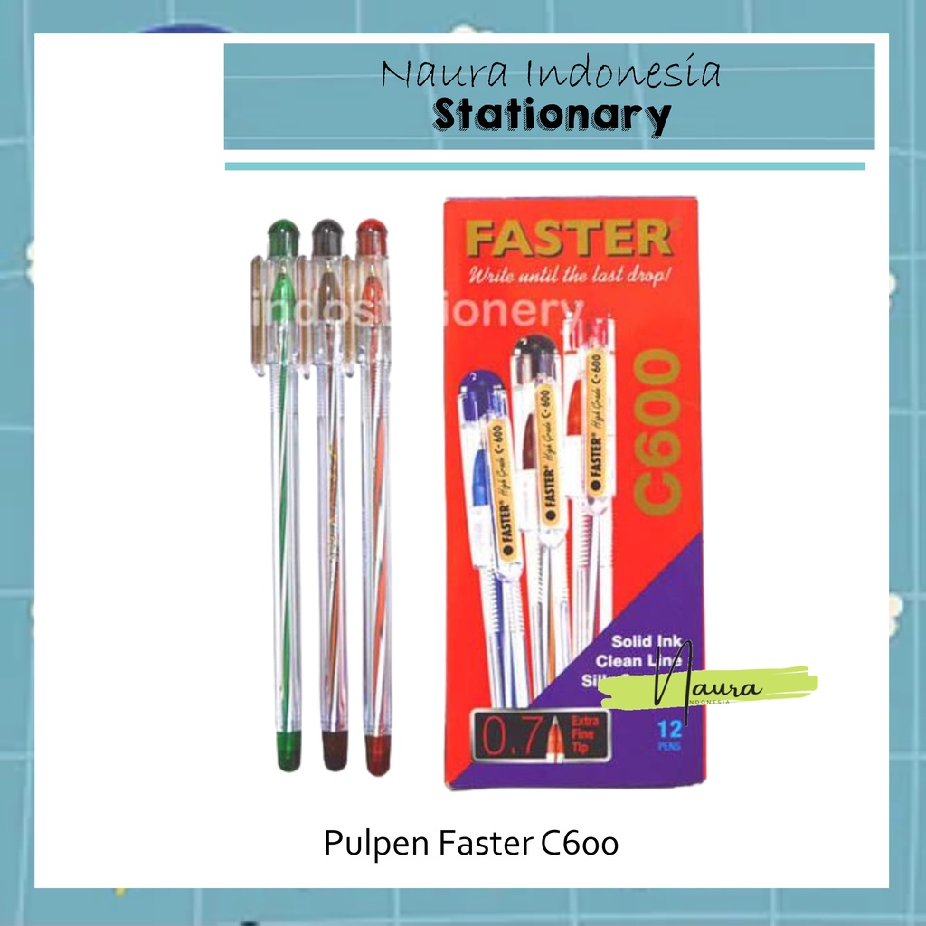 Jual [1 PACK] Pulpen Faster C600 | Pulpen Faster (12 pcs) | Shopee ...